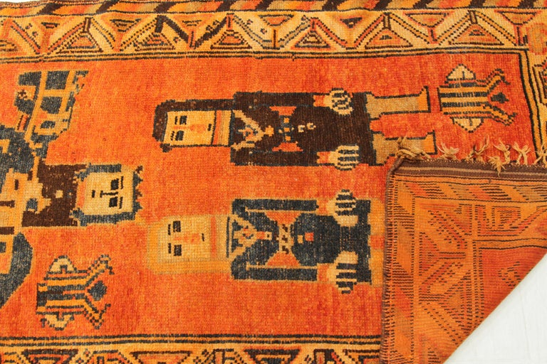 1970s Antique Persian Rug Shiraz Style With Uncommon ‘King and Queen ...