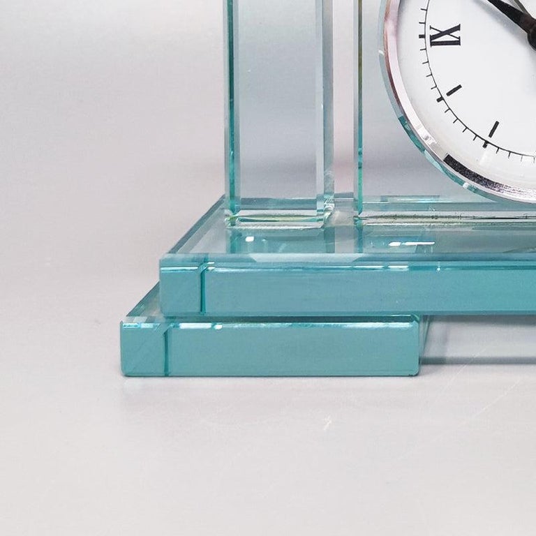 1970s Astonishing Table Clock by Omodomo in Crystal, Made in Italy For ...