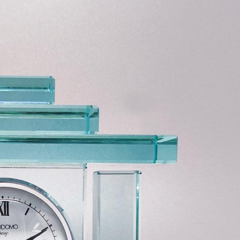 1970s Astonishing Table Clock by Omodomo in Crystal, Made in Italy For ...