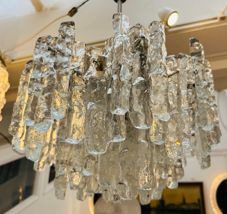 1970s Austrian Kalmar Lighting Two-Tier Iced Glass Chandelier by J.T ...