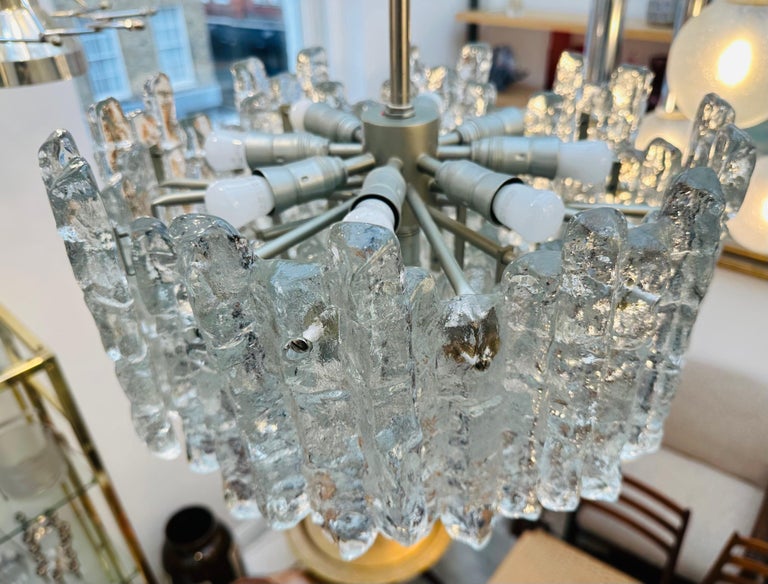 1970s Austrian Kalmar Lighting Two-Tier Iced Glass Chandelier by J.T ...