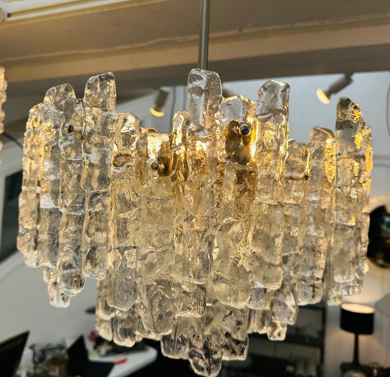 1970s Austrian Kalmar Lighting Two-Tier Iced Glass Chandelier by J.T ...