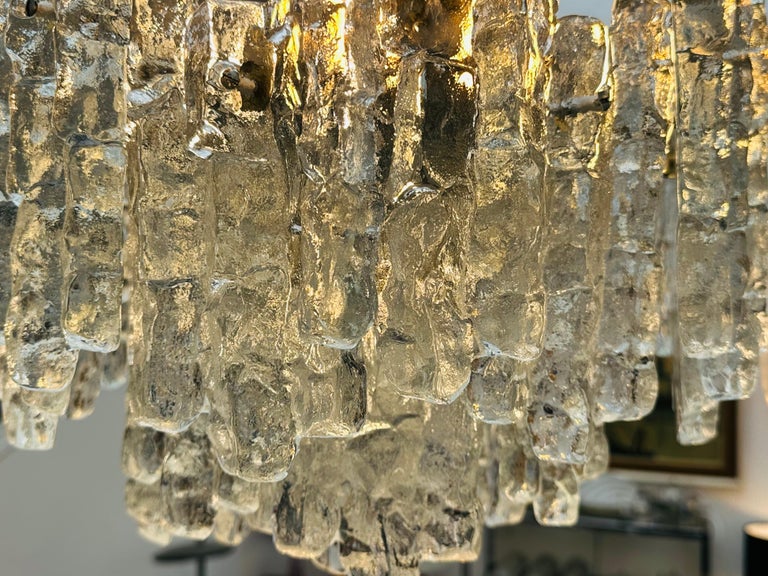 1970s Austrian Kalmar Lighting Two-Tier Iced Glass Chandelier by J.T ...