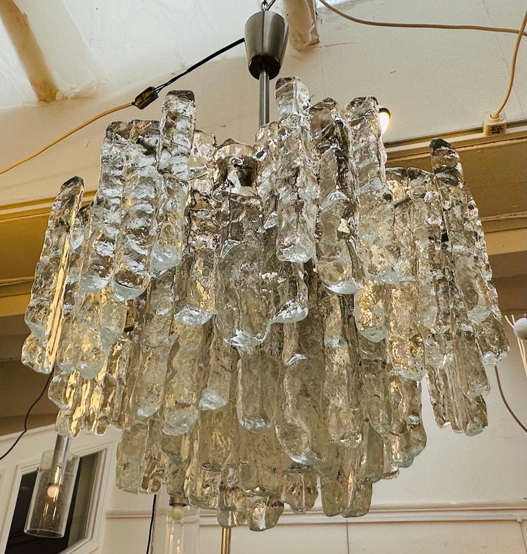 1970s Austrian Kalmar Lighting Two-Tier Iced Glass Chandelier by J.T ...