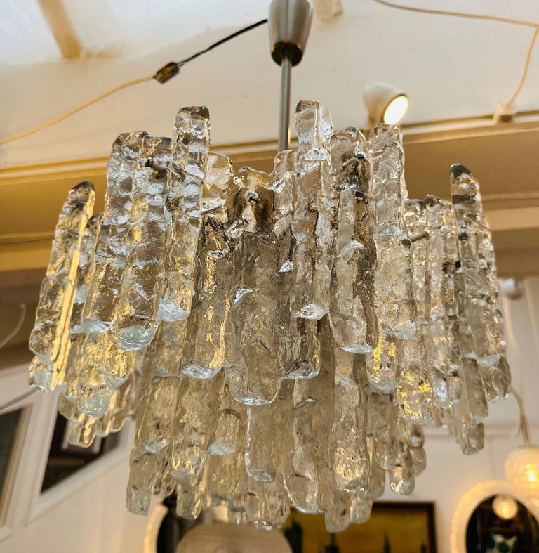 1970s Austrian Kalmar Lighting Two-Tier Iced Glass Chandelier by J.T ...
