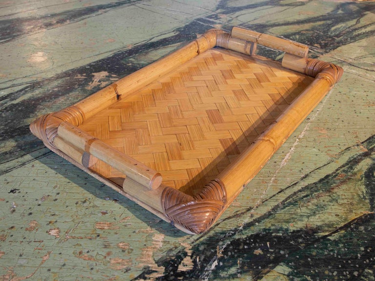 1970s Bamboo Tray For Sale at 1stDibs