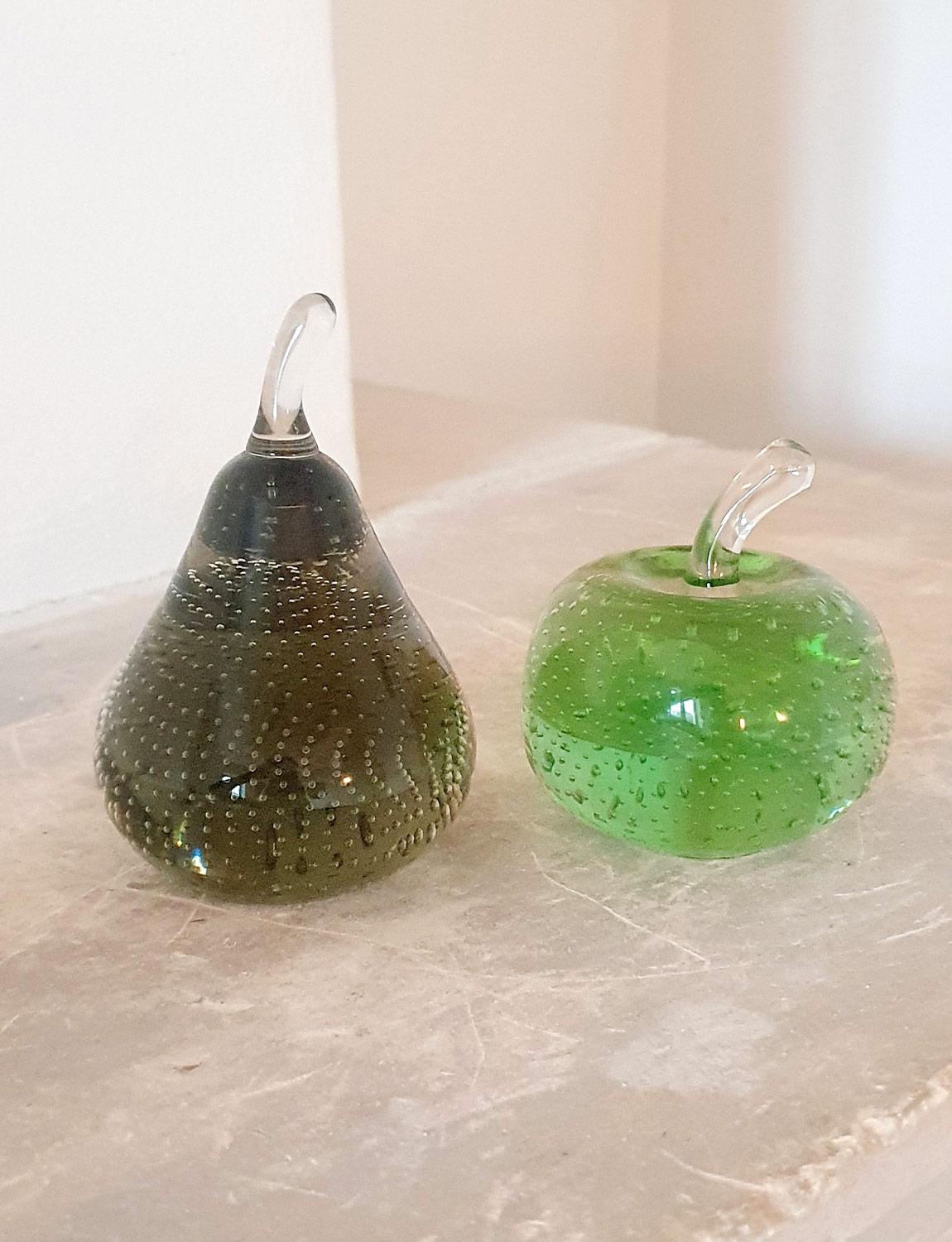 1970s Barovier Murano Glass Apple and Pear For Sale at 1stDibs