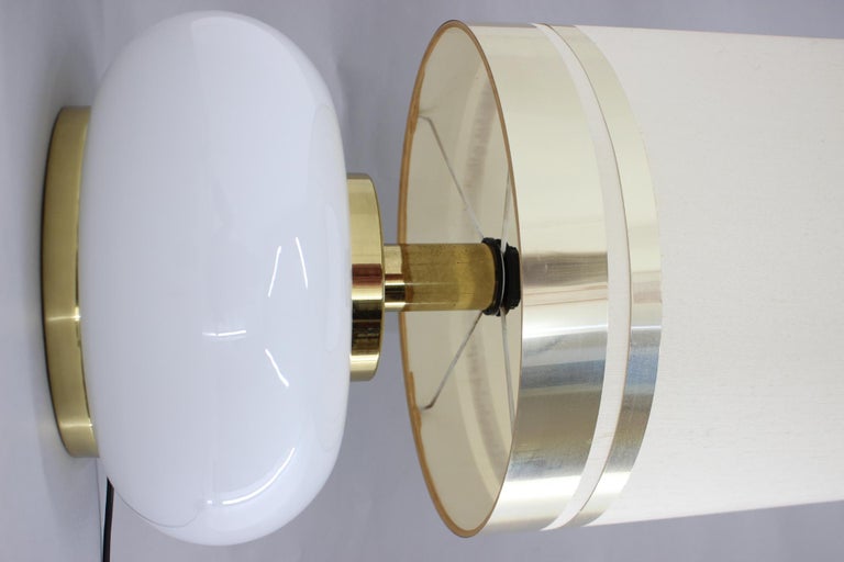 1970s Beautiful Large Glass and Brass Table Lamp, Italy For Sale at 1stDibs