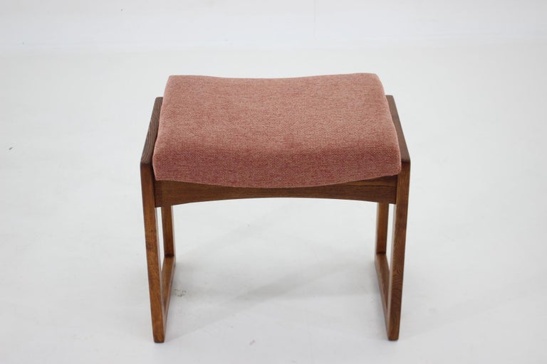 1970s Beech and Fabric Stool or Tabouret,Czechoslovakia For Sale at 1stDibs