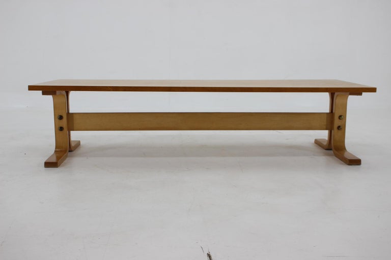 1970s Beech Bench/Planter Stand, Czechoslovakia For Sale at 1stDibs