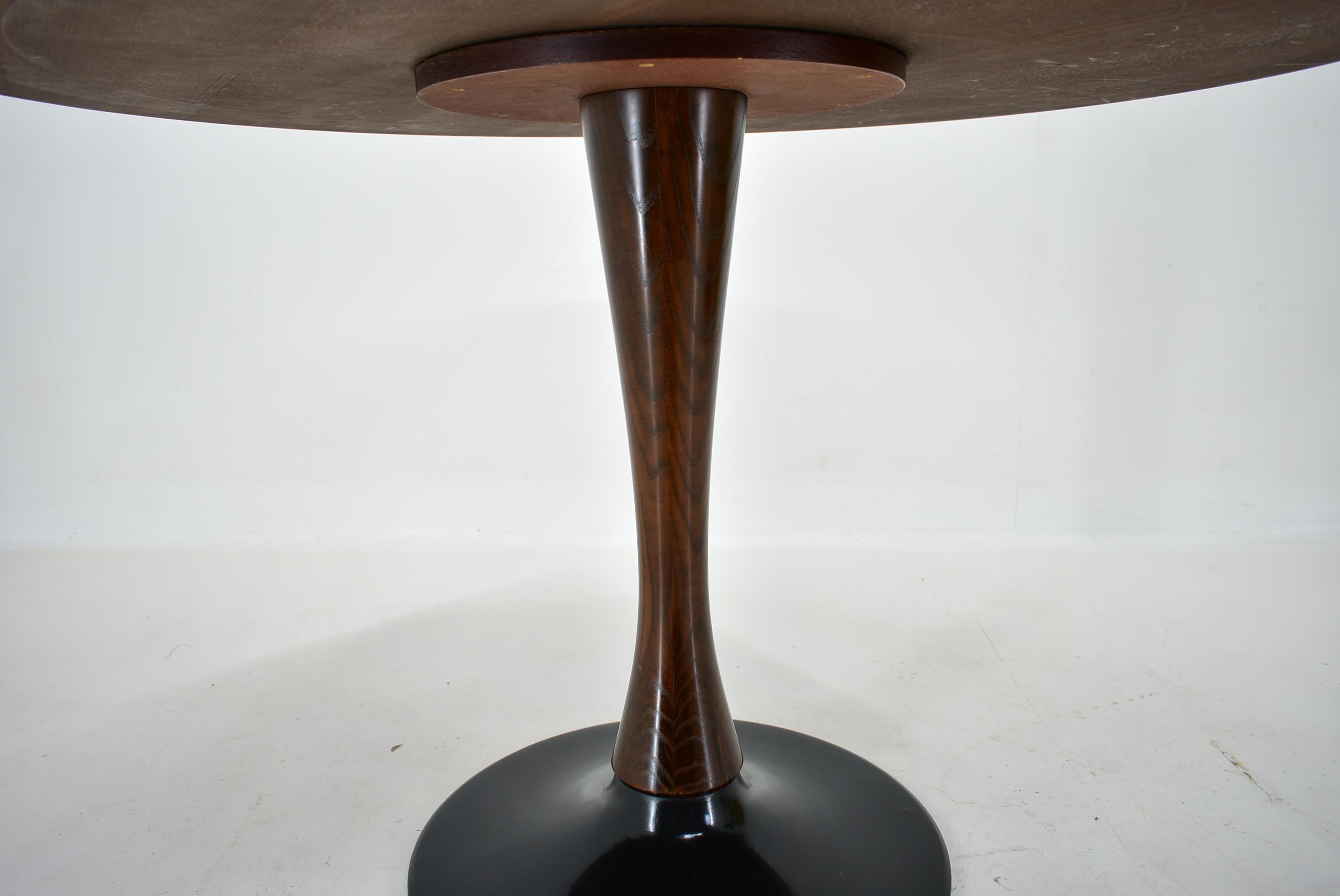 1970s Beech Round Dining Table, Czechoslovakia at 1stDibs