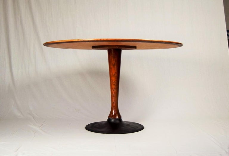 1970s Beech Round Dining Table, Czechoslovakia at 1stDibs