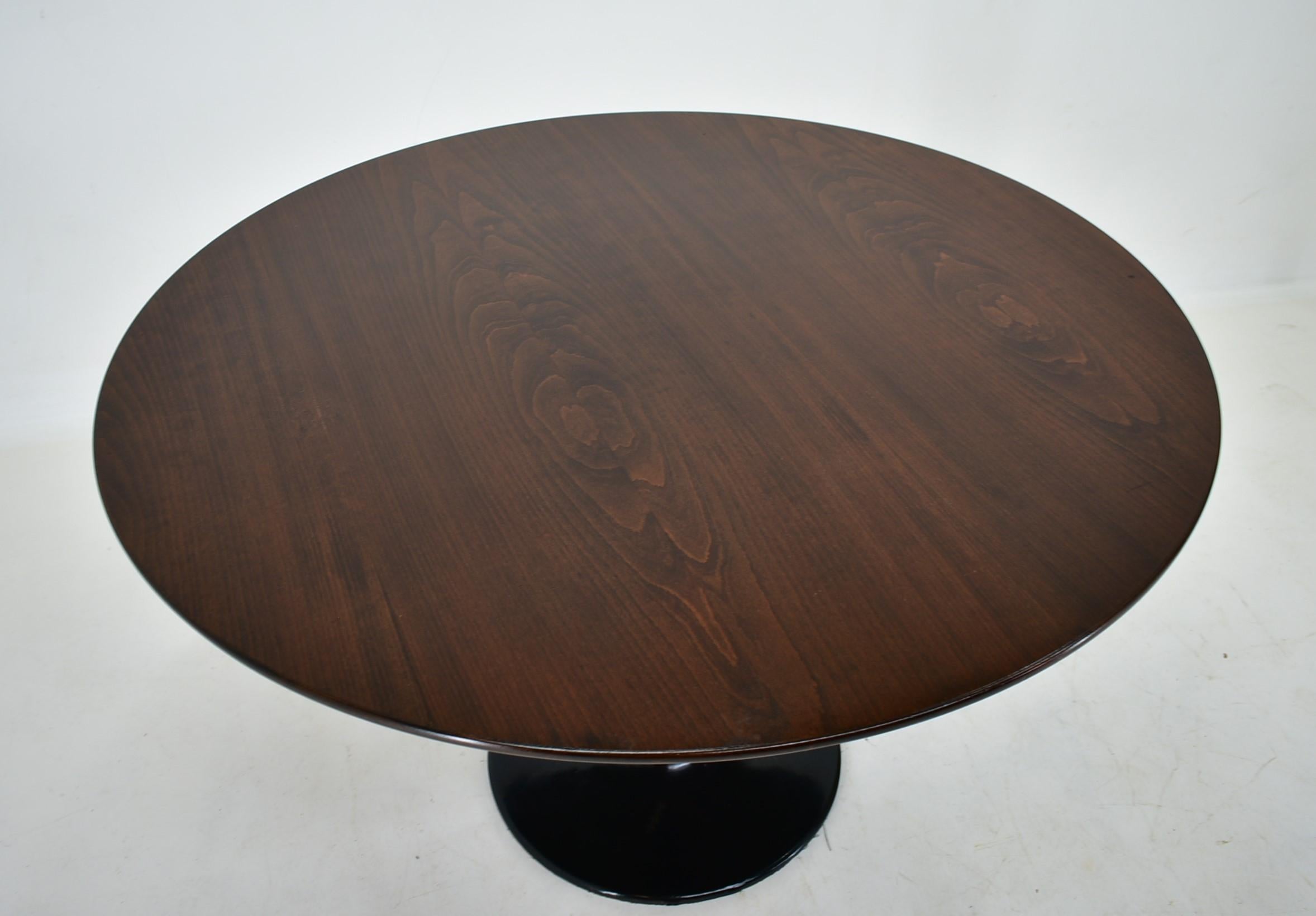 1970s Beech Round Dining Table, Czechoslovakia at 1stDibs