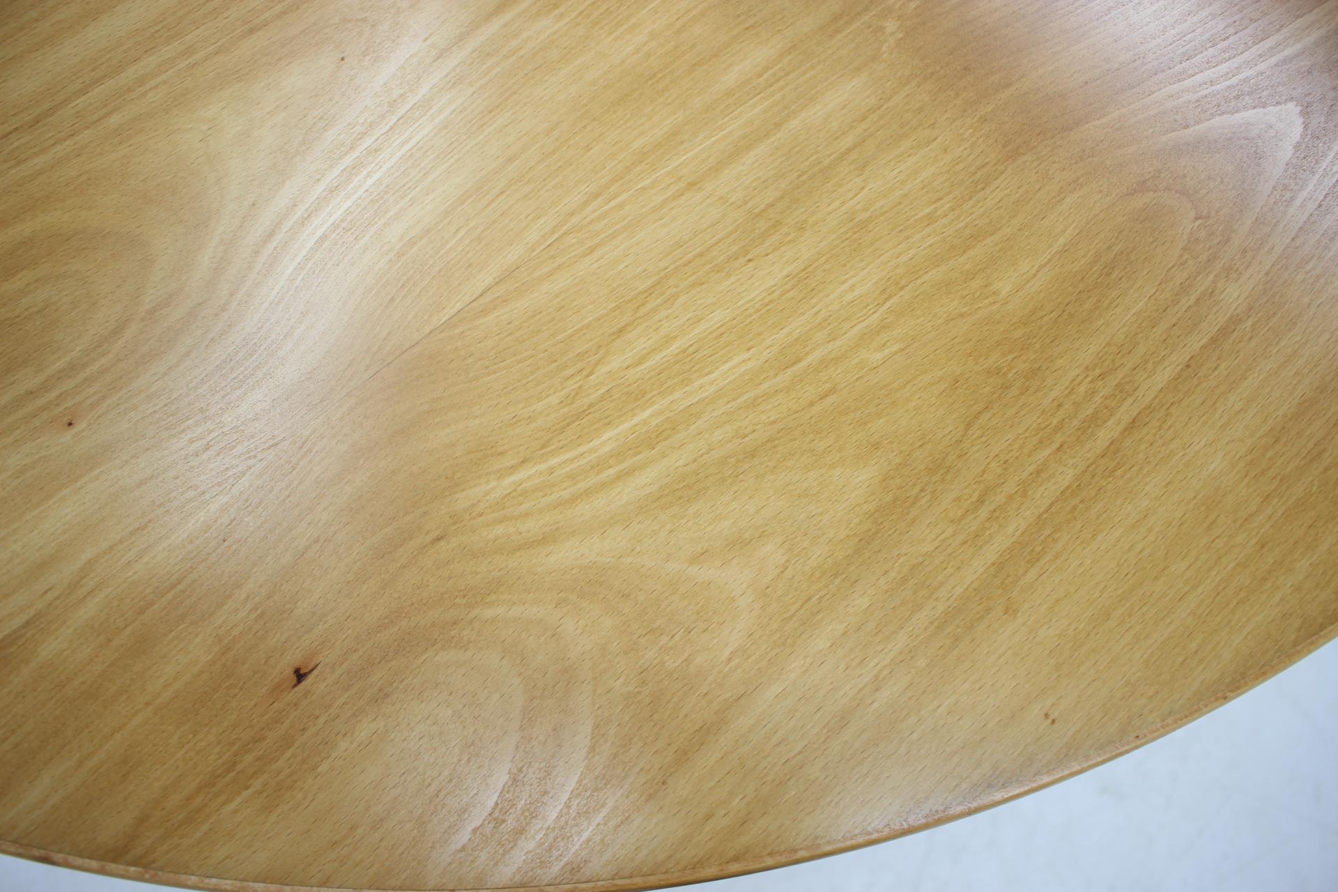 1970s Beech Round Dining Table, Czechoslovakia at 1stDibs