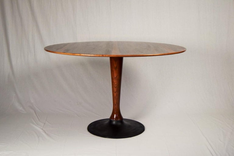 1970s Beech Round Dining Table, Czechoslovakia at 1stDibs