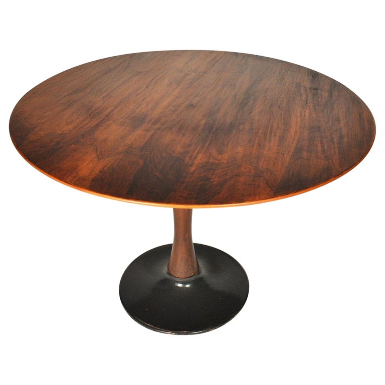 1970s Beech Round Dining Table, Czechoslovakia at 1stDibs