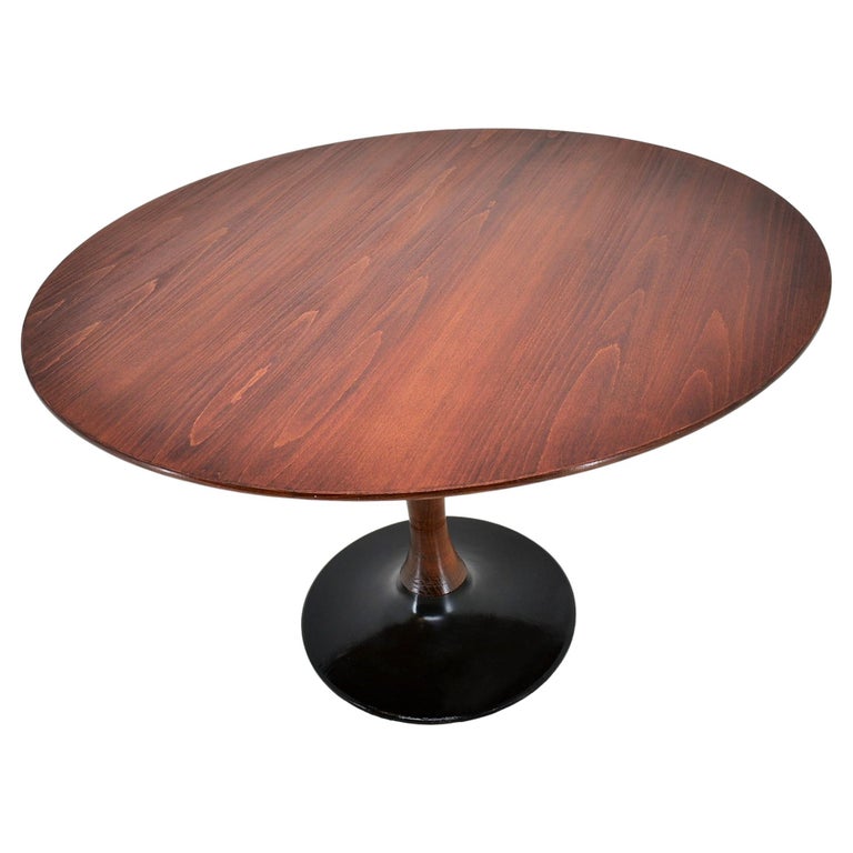 1970s Beech Round Dining Table, Czechoslovakia at 1stDibs
