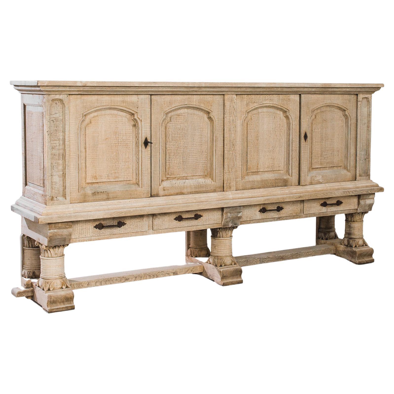 Vintage French Wood and Rattan Buffet, 1970s For Sale at 1stDibs