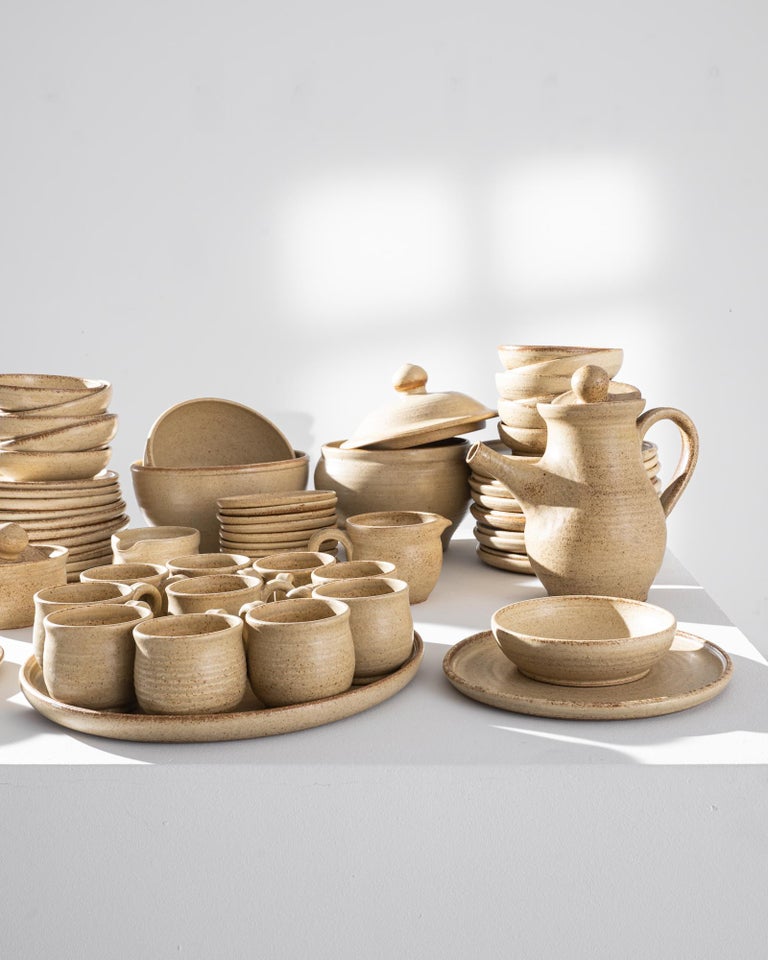 1970s Belgian Ceramic Dinner Set For Sale at 1stDibs