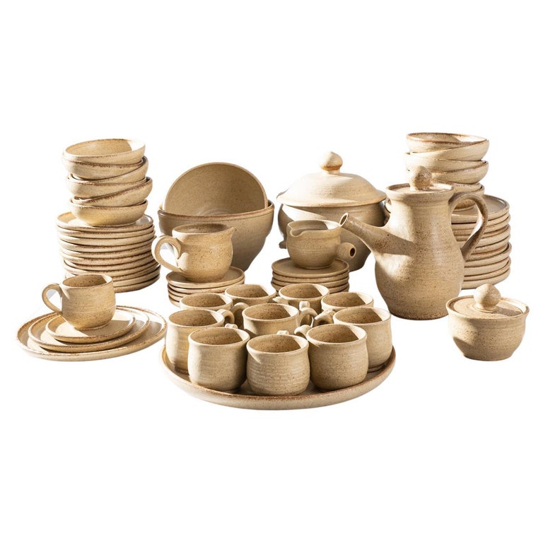 1970s Belgian Ceramic Dinner Set For Sale at 1stDibs