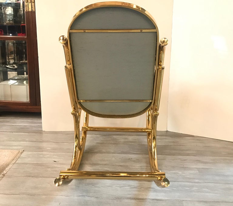 1970's Bent Wood Style Brass Rocker For Sale at 1stDibs
