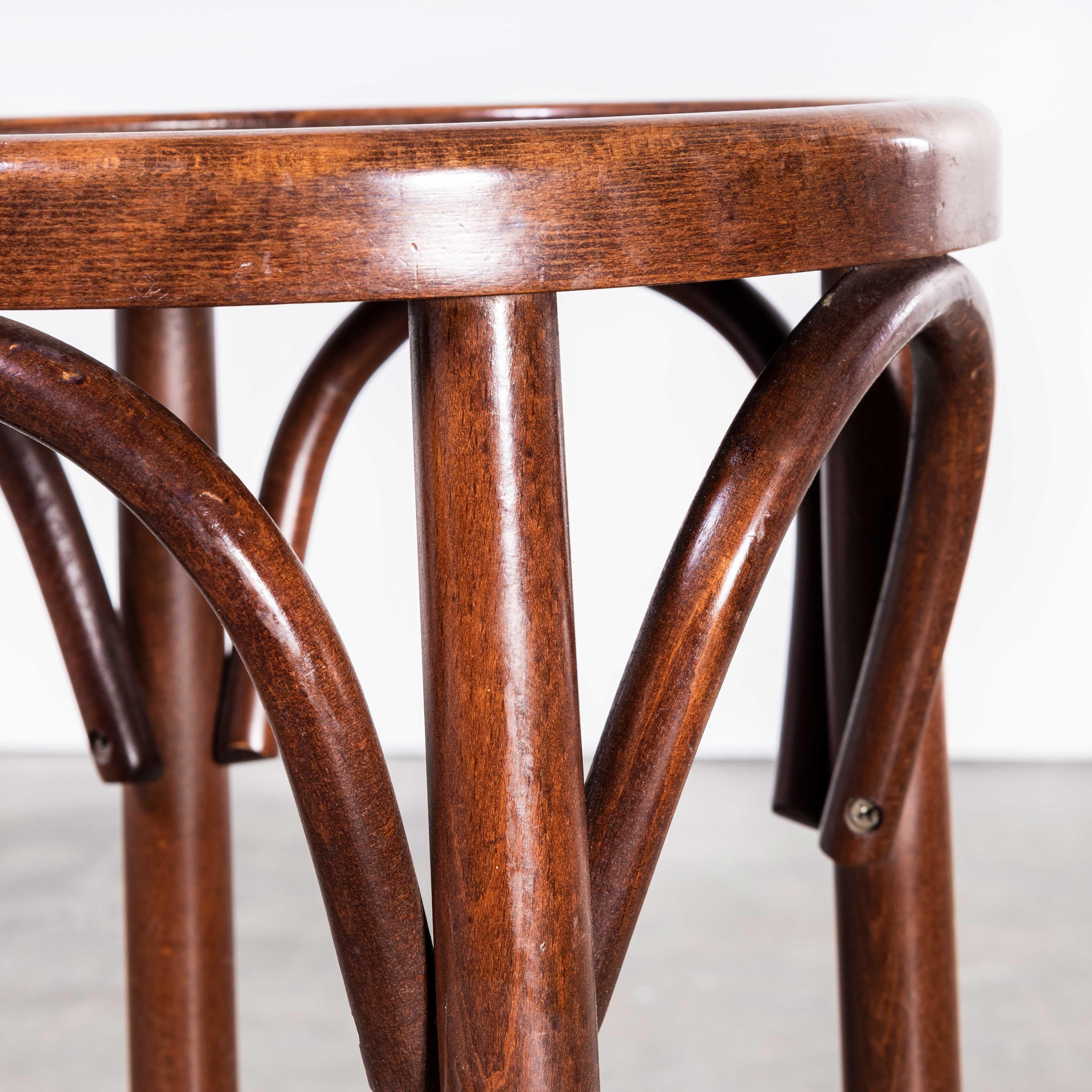 1970's Bentwood High Barstools Rich Oak - Set Of Six at 1stDibs