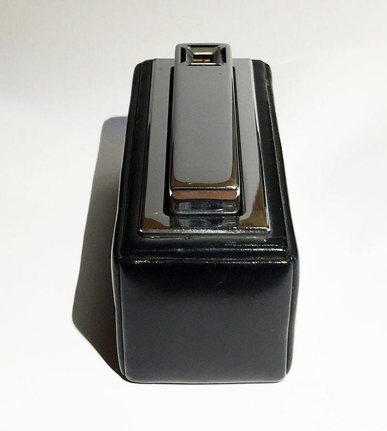 1970s Black Leather Stitched Kawee, Karl Wieden Germany Table Lighter ...