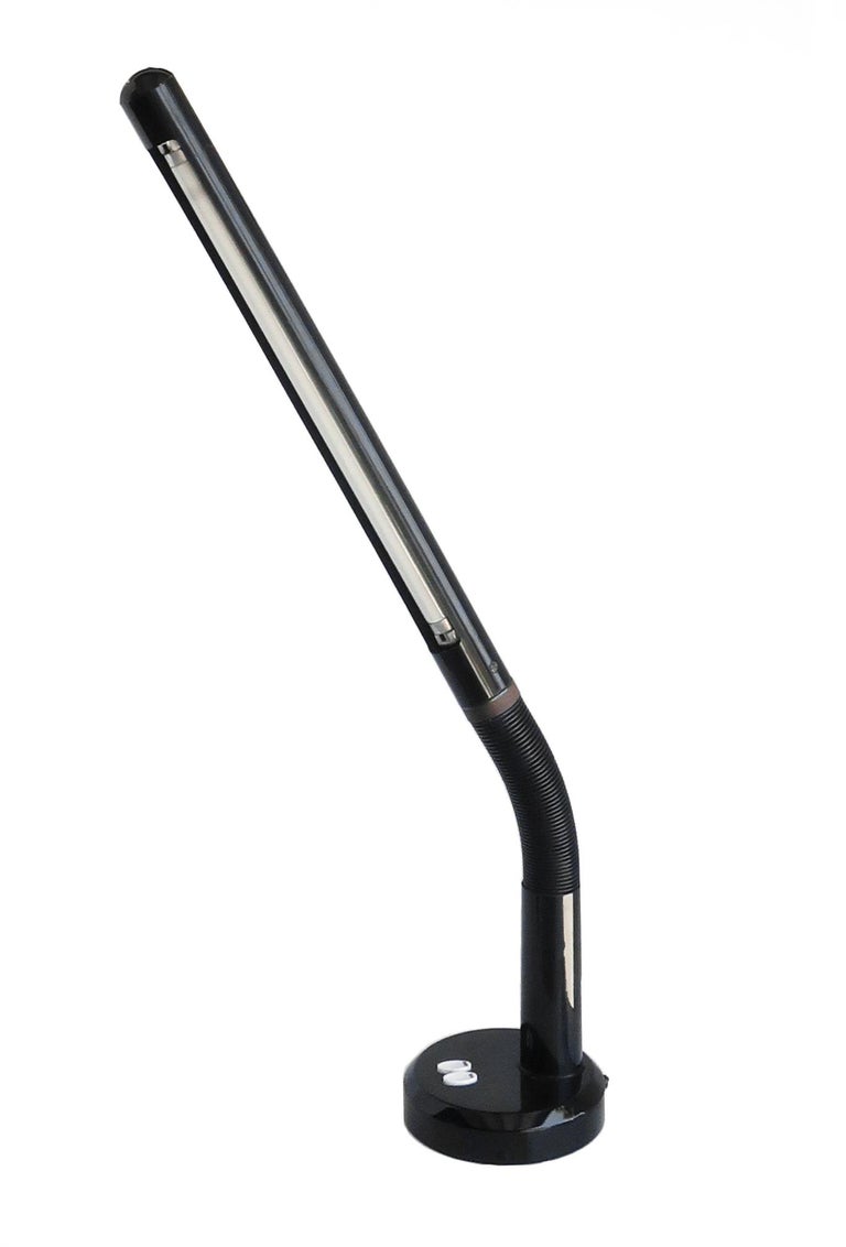 1970s Black Tube Desk Lamp at 1stDibs