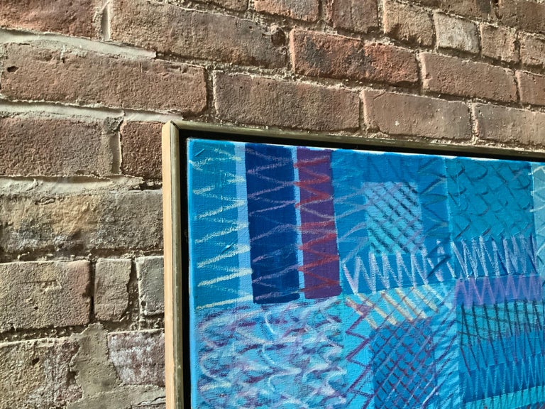 1970s Blue Infinity 1 Abstract Painting For Sale at 1stDibs