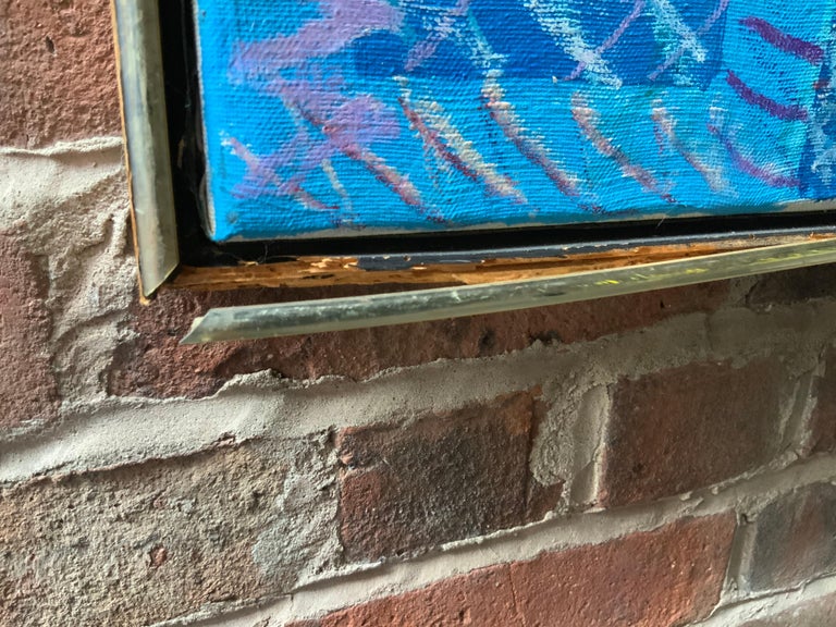 1970s Blue Infinity 1 Abstract Painting For Sale at 1stDibs