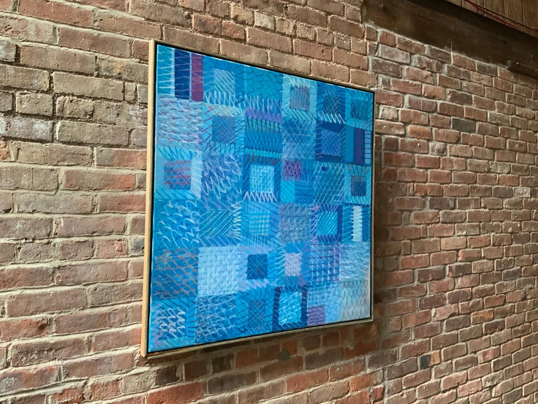 1970s Blue Infinity 1 Abstract Painting For Sale at 1stDibs