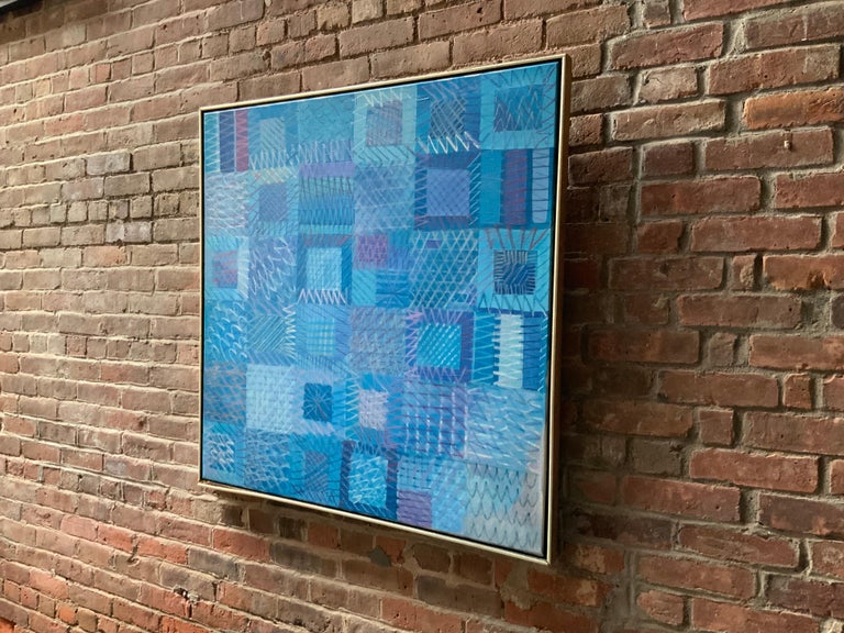 1970s Blue Infinity 1 Abstract Painting For Sale at 1stDibs