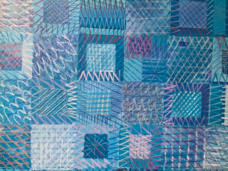 1970s Blue Infinity 1 Abstract Painting For Sale at 1stDibs