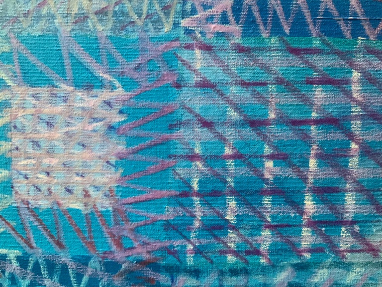 1970s Blue Infinity 1 Abstract Painting For Sale at 1stDibs