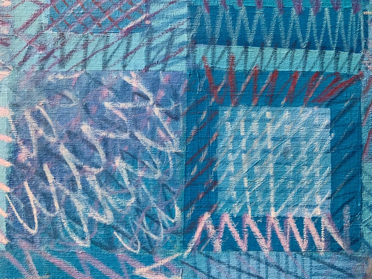 1970s Blue Infinity 1 Abstract Painting For Sale at 1stDibs