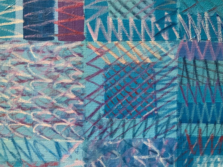 1970s Blue Infinity 1 Abstract Painting For Sale at 1stDibs