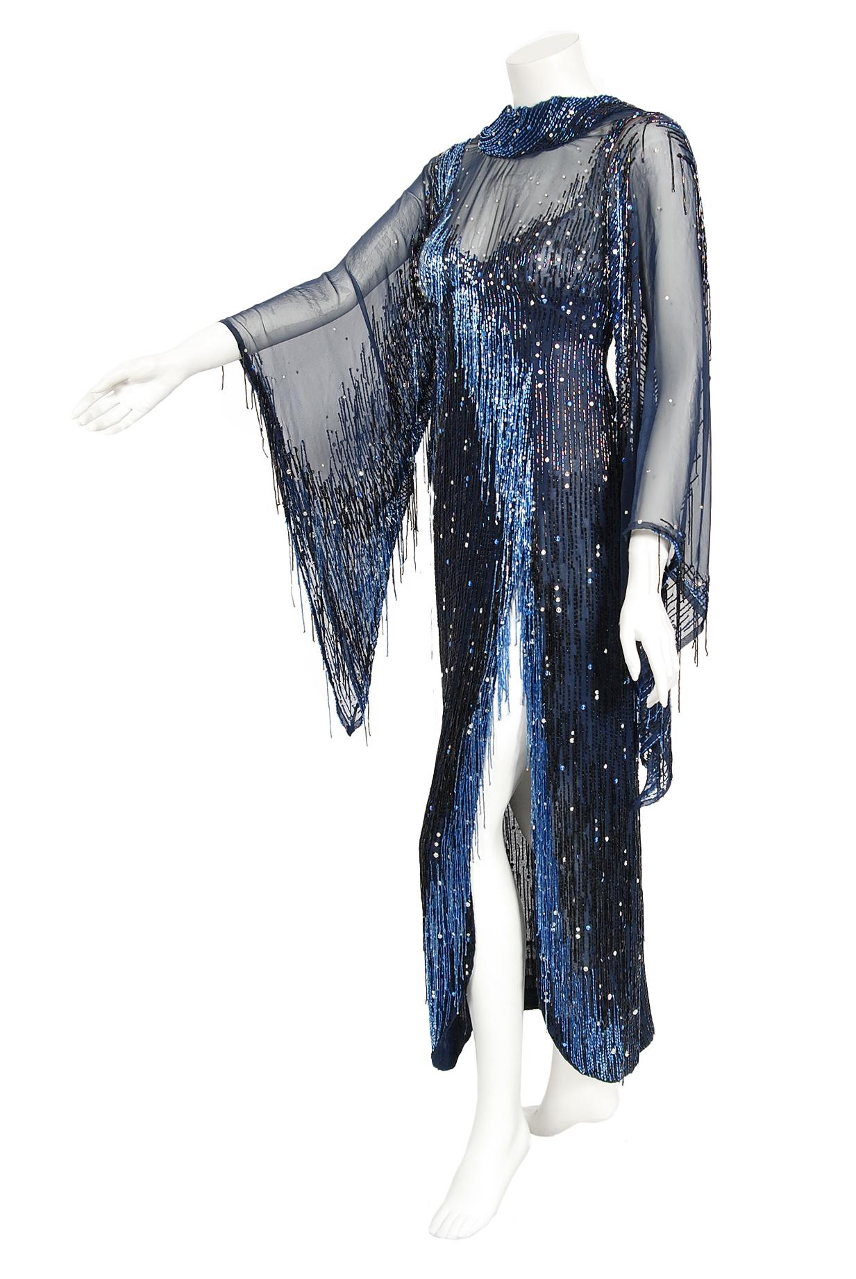 1970's Bob Mackie Sequined Gown at 1stDibs