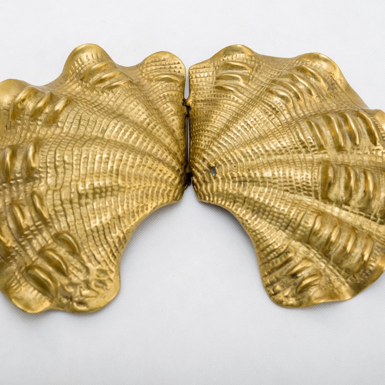 1970s Brass Shell Box For Sale at 1stDibs