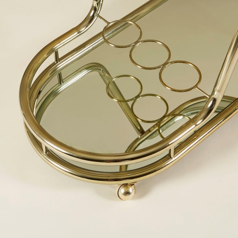 1970s Brass Tubular Drinks Trolley For Sale at 1stDibs