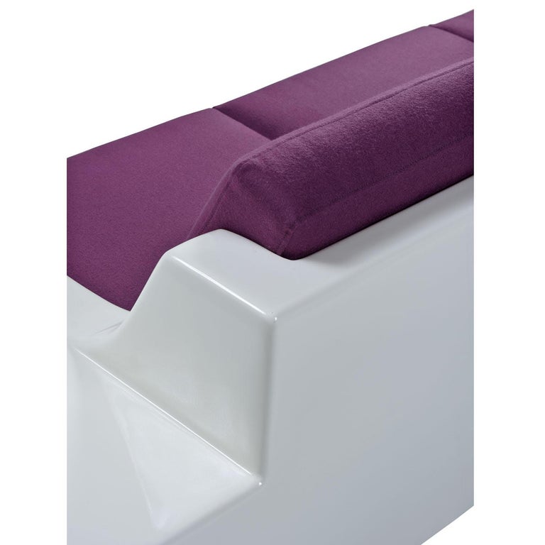 Restored Vintage Fiber Foam Sofa by Homecrest in New Plum Knoll Fabric ...