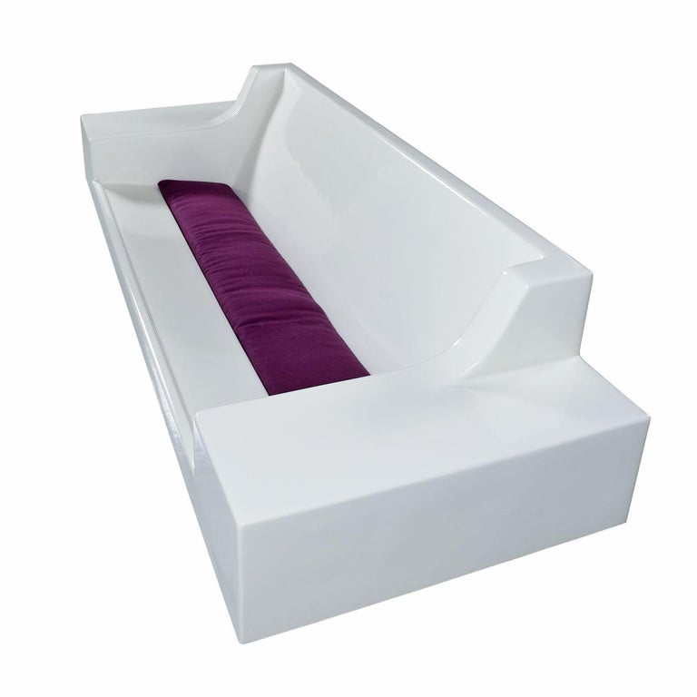 Restored Vintage Fiber Foam Sofa by Homecrest in New Plum Knoll Fabric ...