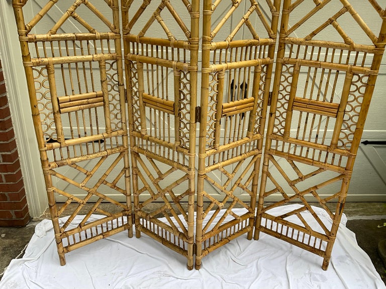 1970s Brighton Style Rattan Screen For Sale at 1stDibs