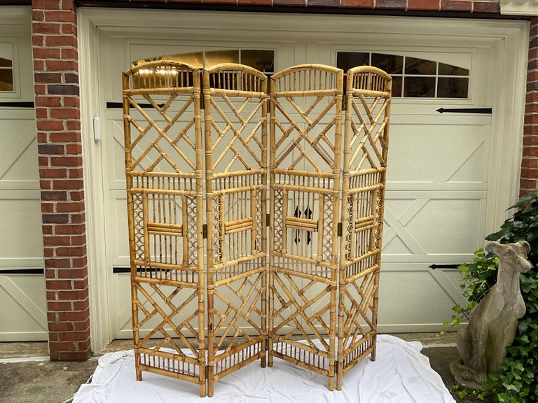 1970s Brighton Style Rattan Screen For Sale at 1stDibs