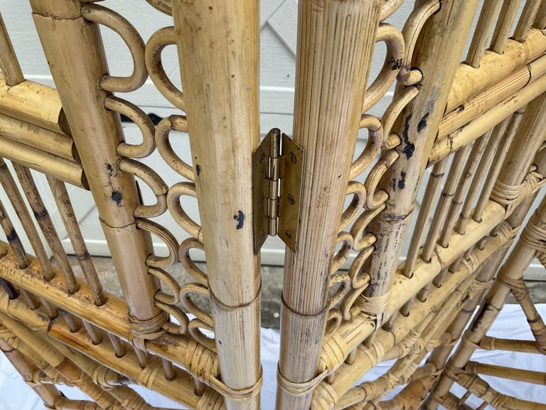 1970s Brighton Style Rattan Screen For Sale at 1stDibs