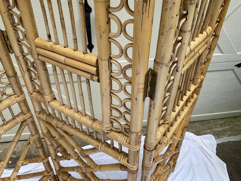 1970s Brighton Style Rattan Screen For Sale at 1stDibs