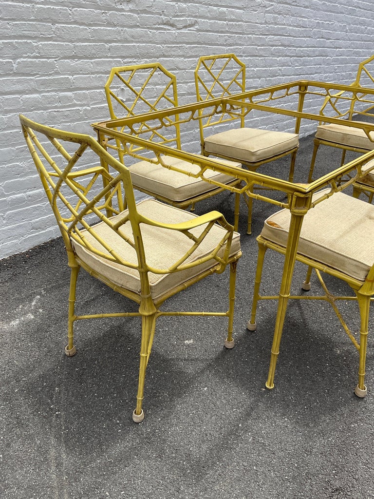 1970s Brown Jordan 7 Piece Calcutta Faux Bamboo Outdoor Dining Set For ...
