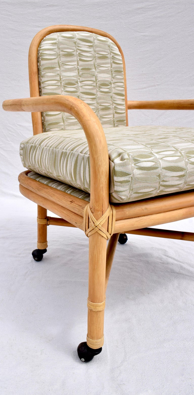 1970's, Brown Jordan Rattan Dining Table and Chair Set For Sale at 1stDibs