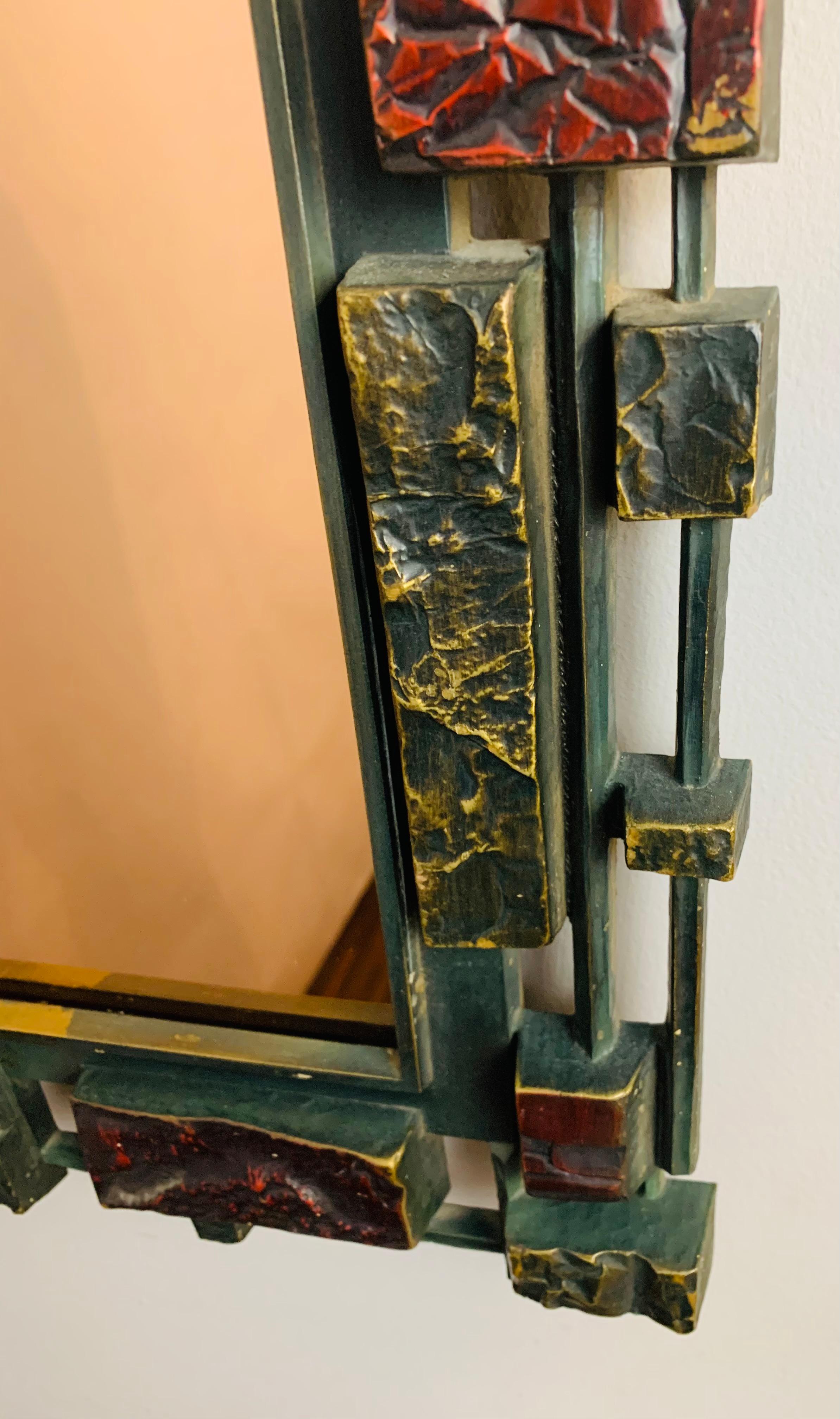 1970s, Brutalist American Syroco Multi Coloured Resin Bronzed Mirrored ...