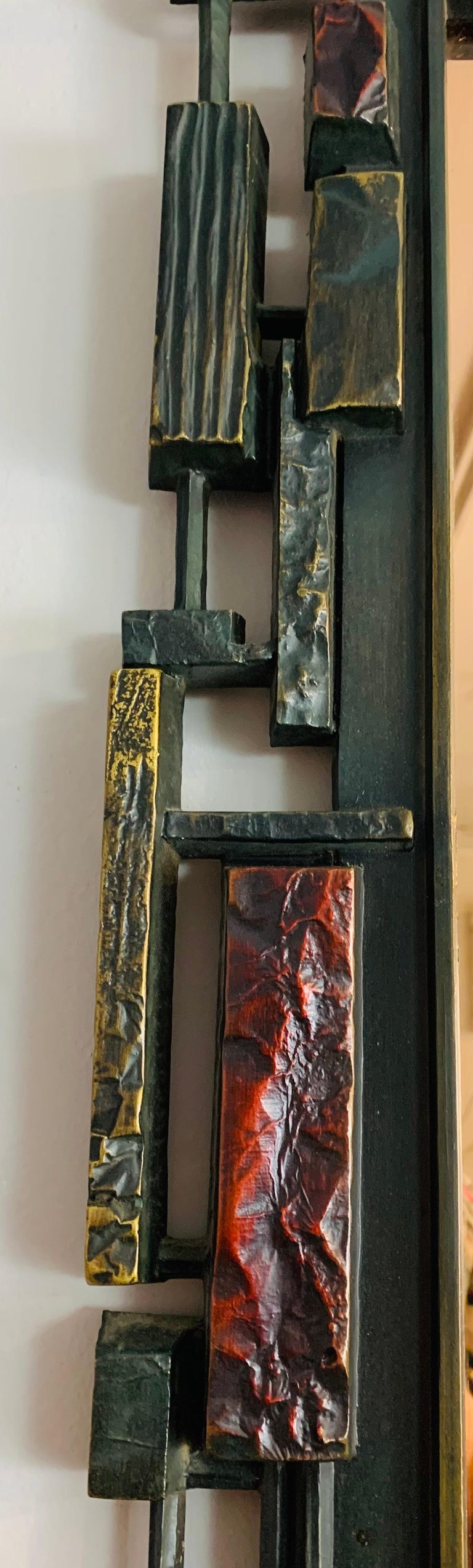 1970s, Brutalist American Syroco Multi Coloured Resin Bronzed Mirrored ...