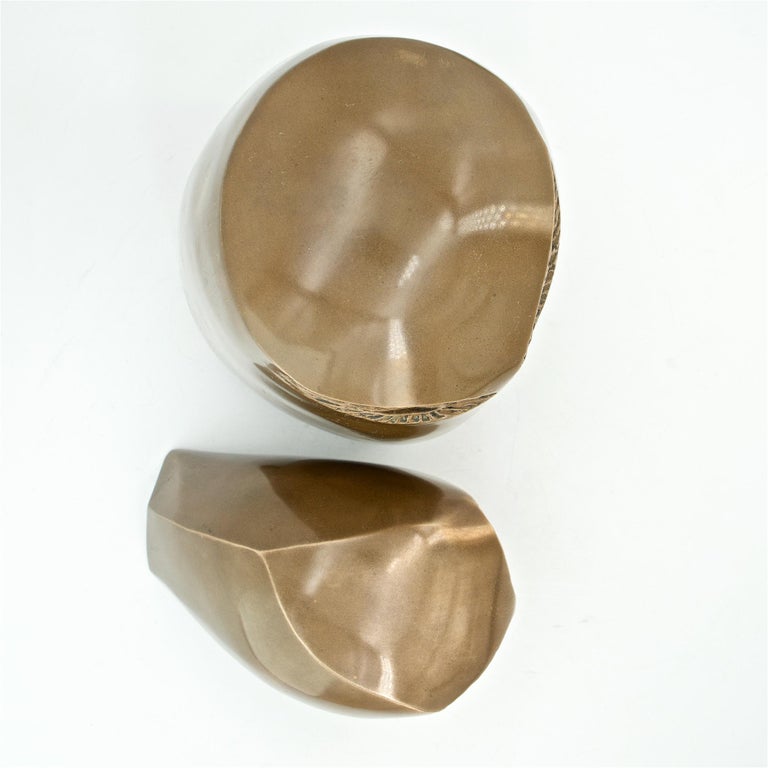 1970s Brutalist Monolithic Bronze Owl Modernist Bird Form Abstract ...